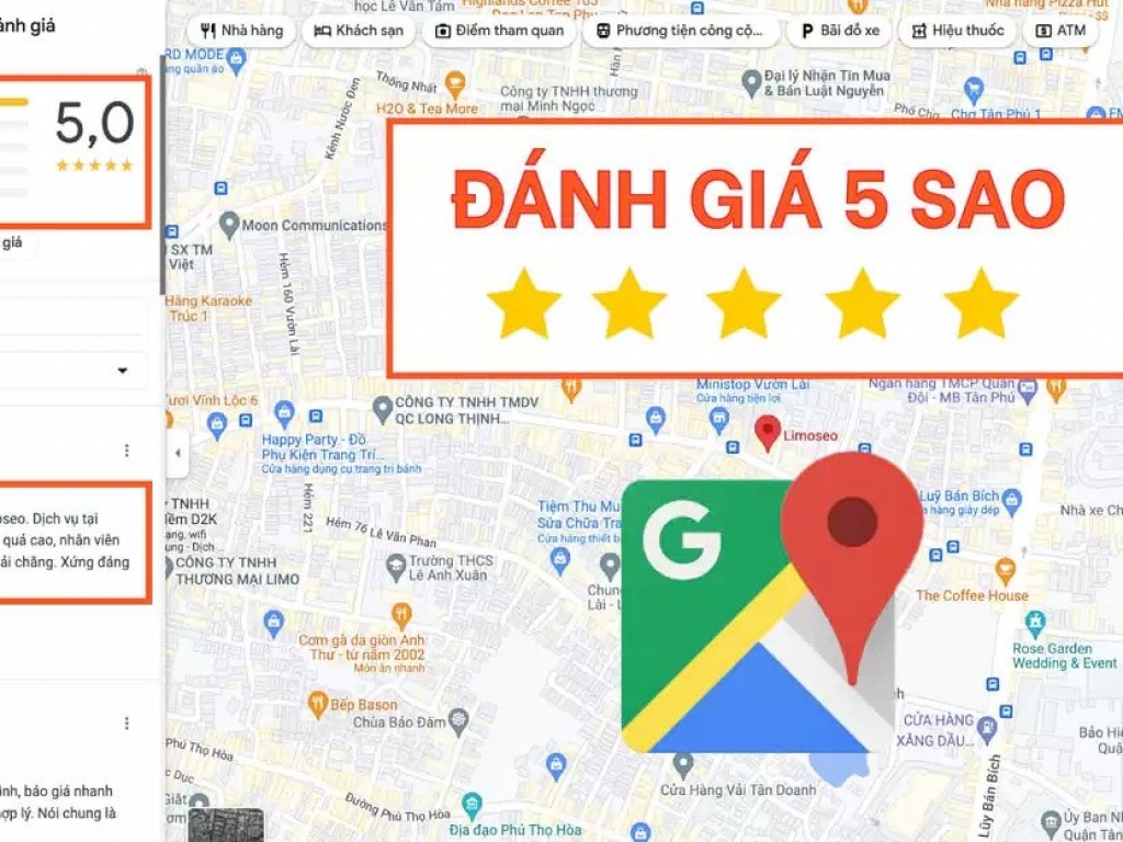 Dịch Vụ Đánh Giá Review 5 Sao Google Maps Uy Tín - Tigobiz